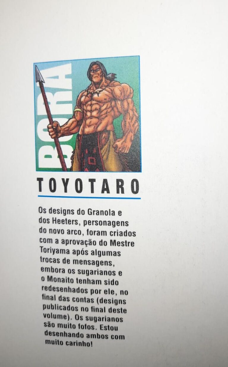 Comentário de Toyotaro no volume 16 de DBS - Kami Sama Explorer